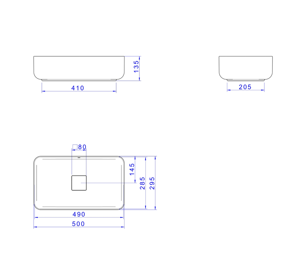 CUBA RETANGULAR APOIO 50CM BRANCO - L.13050.17 - CUBA RETANGULAR DE ...